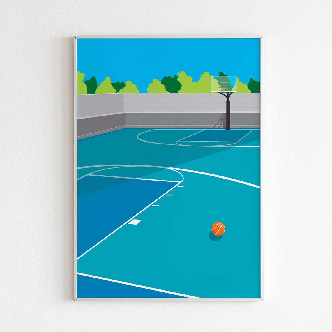 Basketball Court Poster-printable Wall Art-instant Digital Download ...