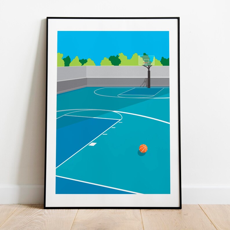 Basketball Court Poster-printable Wall Art-instant Digital | Etsy