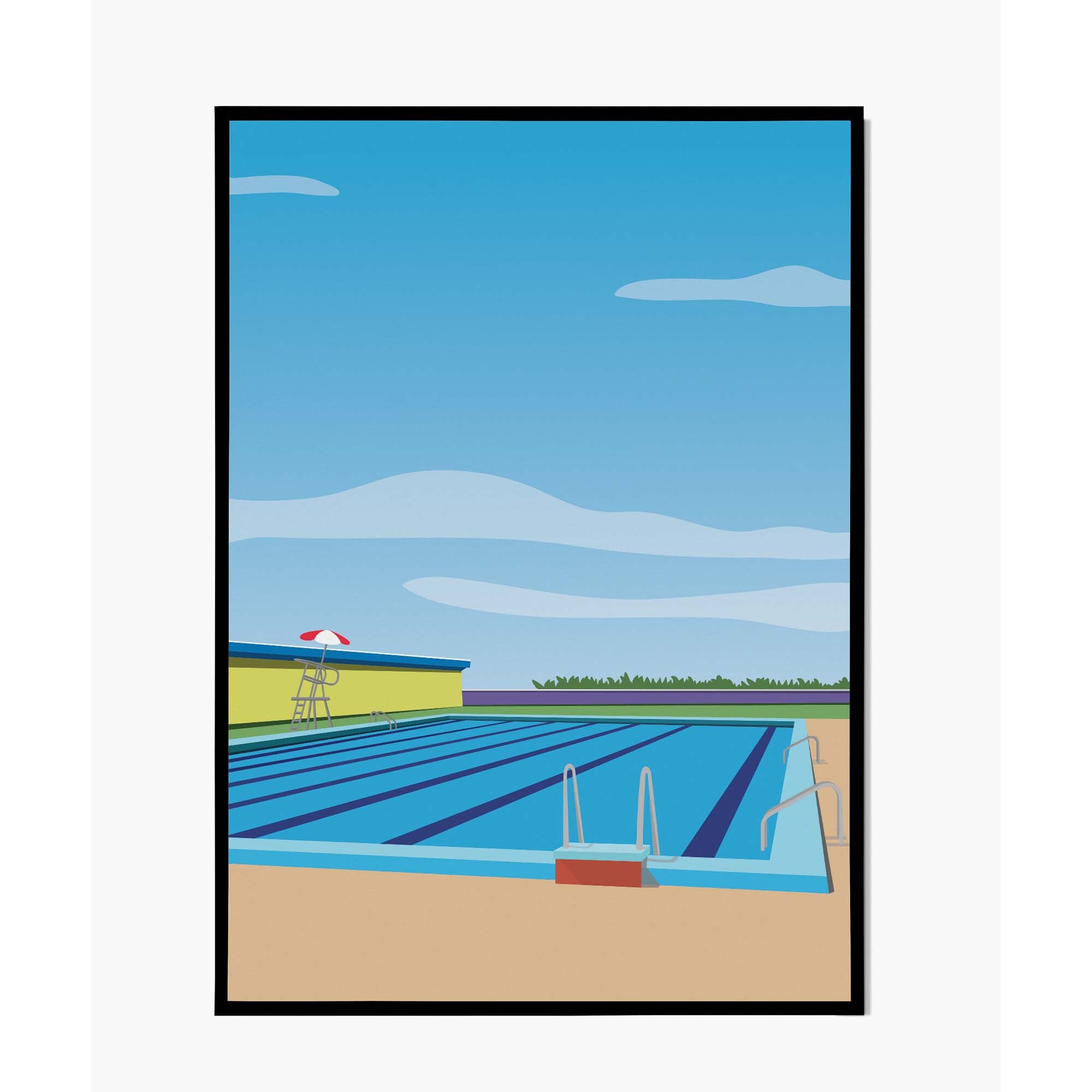 Swimming Pool Poster-retro Pool Art-swimming Pool Print-pool Print ...