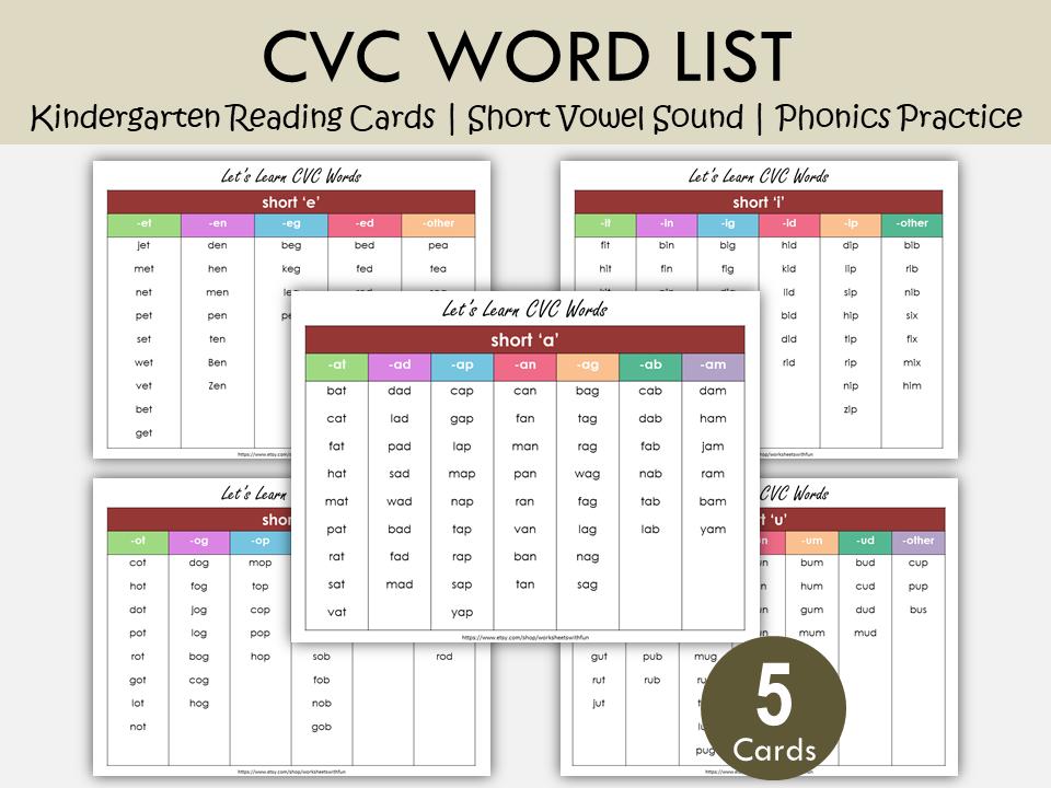 Aeiou Vowels Words List