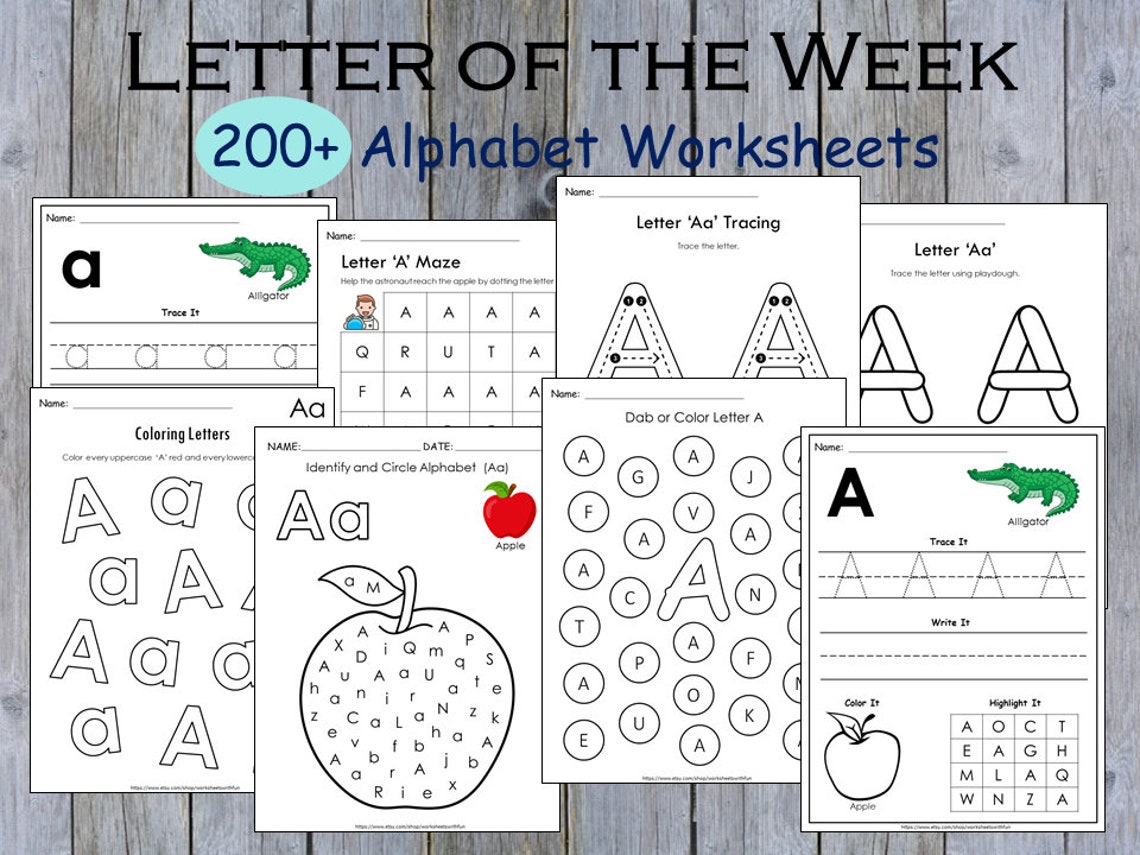 Letter of the Week Worksheets Printable Alphabet Busy Book - Etsy