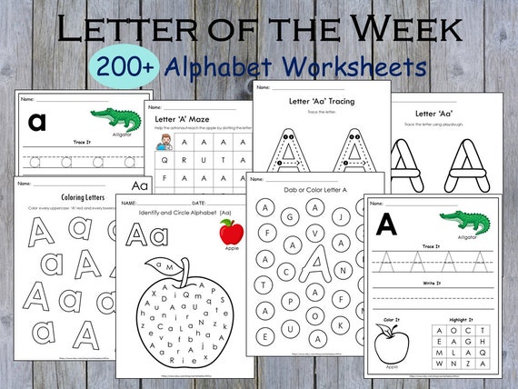 Letter of the Week Worksheets Printable Alphabet Busy Book - Etsy Australia