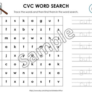 CVC Words Worksheets, CVC Word Search, Phonics Book, Learn to Read ...