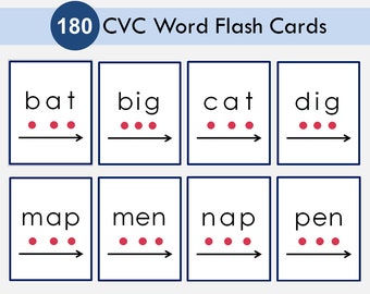 CVC Words Flash Cards Printable, CVC Words With Sound Buttons,learn to ...
