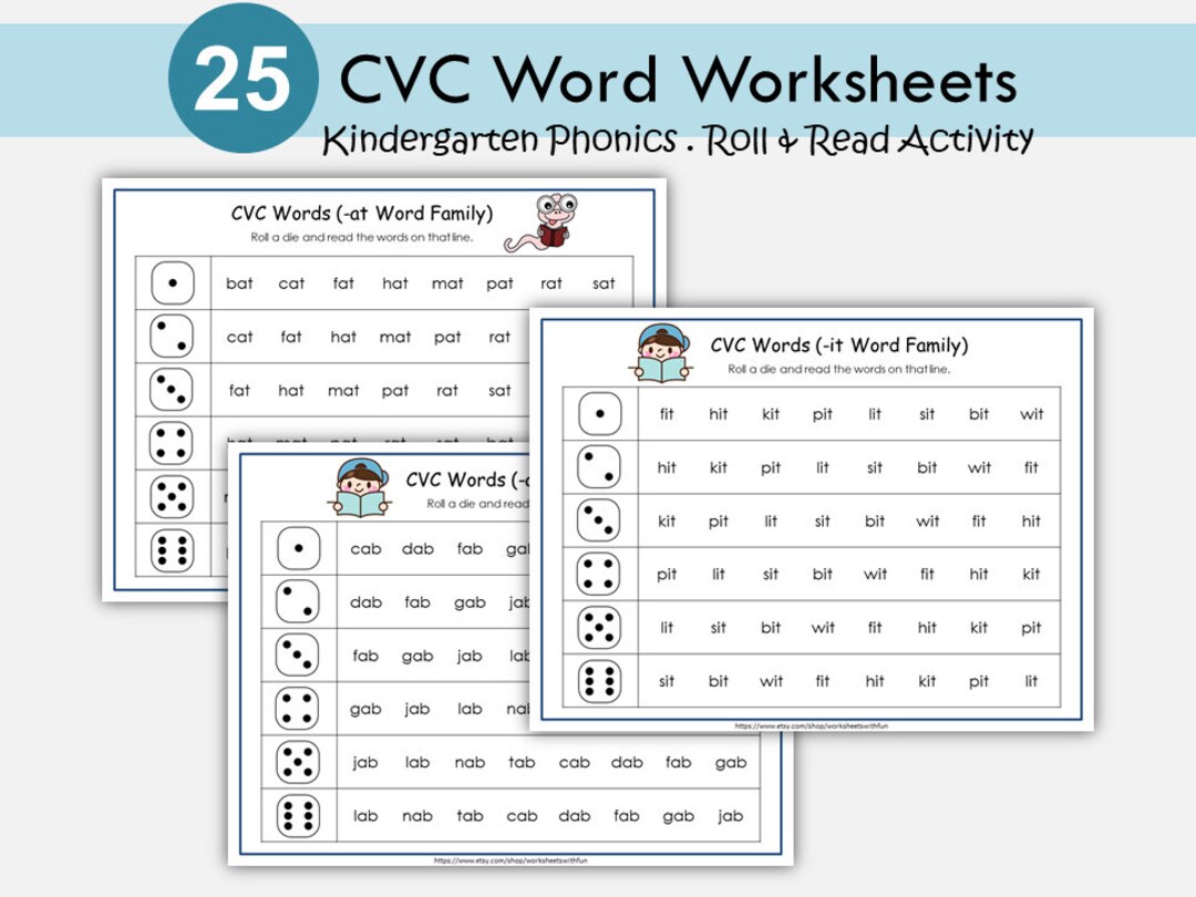 25 Roll a Die and Read CVC Words Printable | Reading Fluency | Fun ...