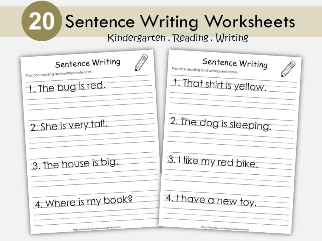 20 Printable Write the Sentence Worksheets, Sentence Writing, Writing ...