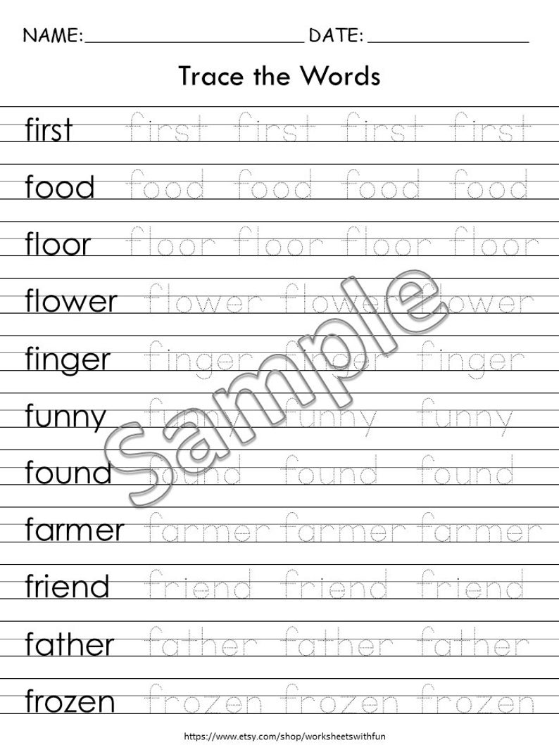 46 Word Tracing Worksheets A–Z | Alphabet Word Practice for ...