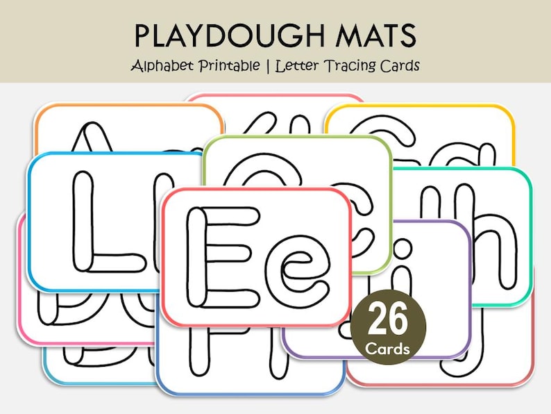 Alphabet Playdough Mats Printable, Upper & Lowercase Letter Tracing ...