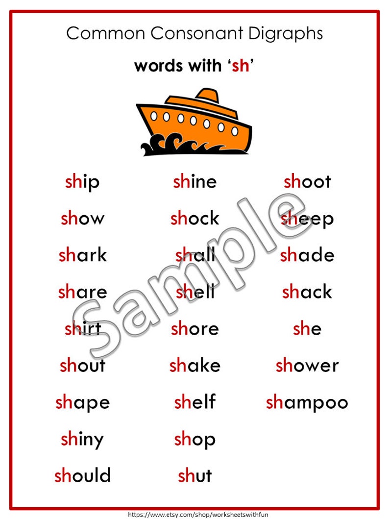 Digraph Posters for Kids, Sh Ch Th Wh Phonics Posters, Kindergarten ...