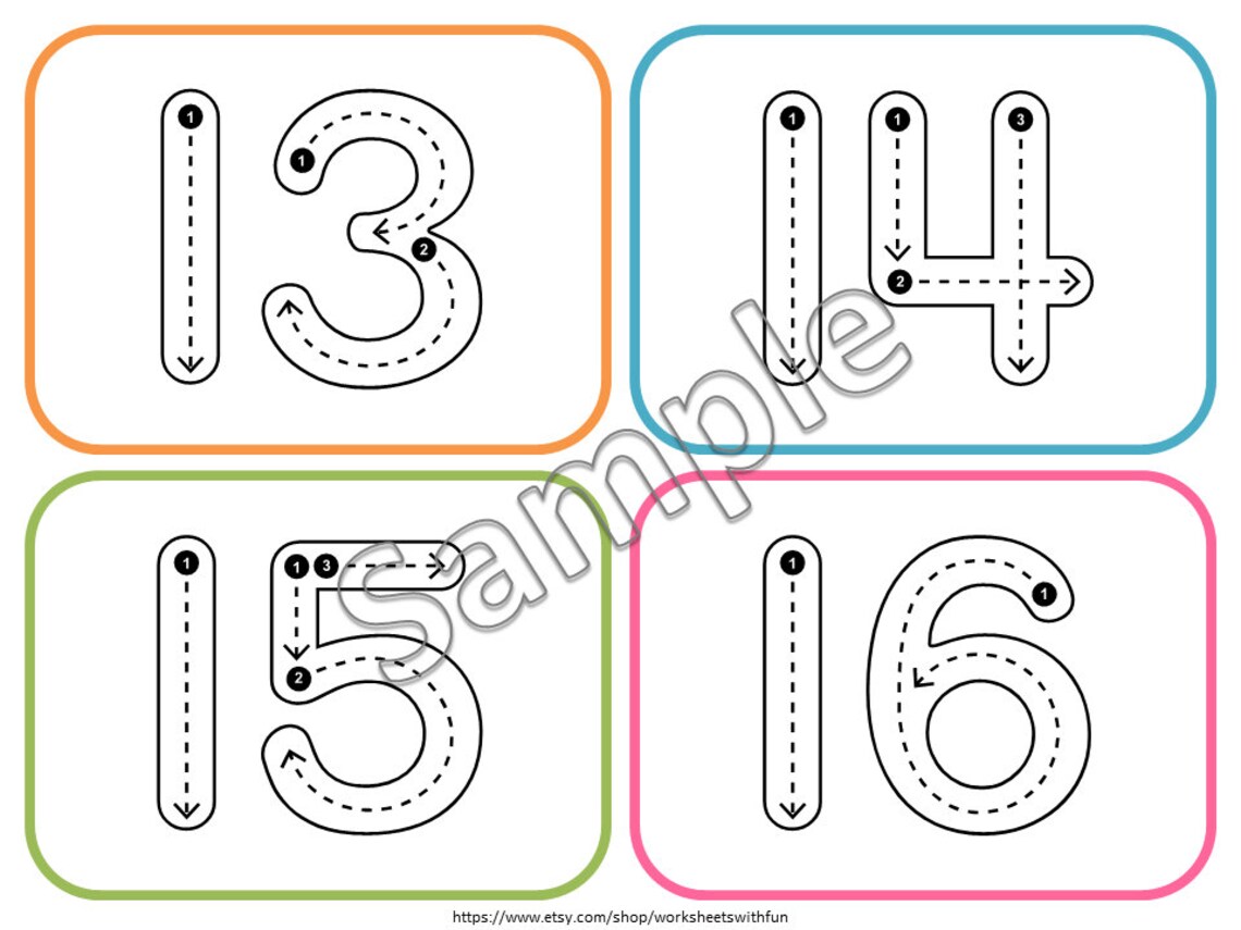 Number Tracing Flashcards 1-100: Preschool Printable Worksheets (PDF ...