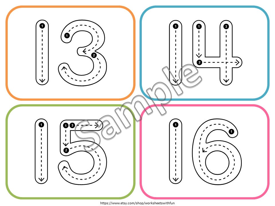 Number Tracing Cards 1-100 Printable, Preschool Math Flashcards ...