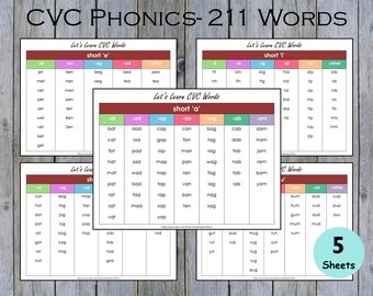 CVC Words Missing Vowel Montessori Language Pink Series - Etsy