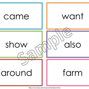 100 Printable Fry's Second Hundred Sight Word Flashcards - Grade 1 ...
