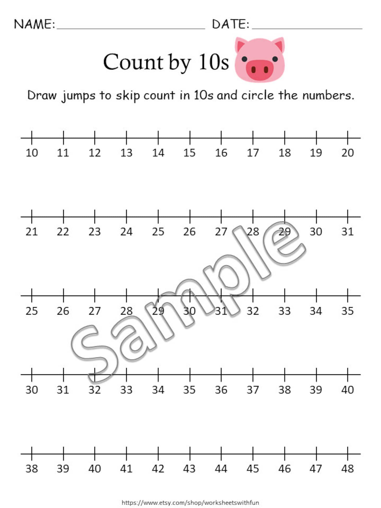 Skip Counting Worksheets 2s 5s 10s Printable, Number Patterns Math ...