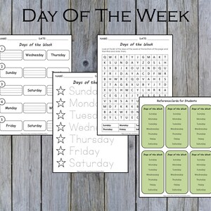 Days of the Week Worksheet Printable, Kindergarten Curriculum, Math ...