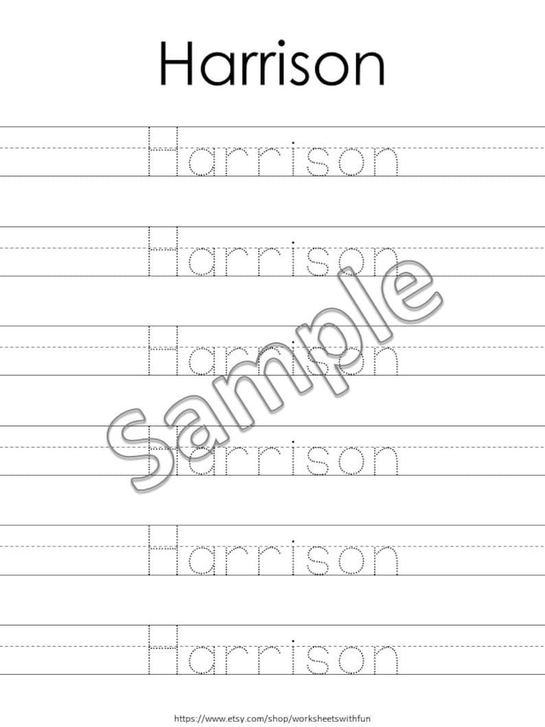 Personalized Name Tracing Worksheet: Preschool Learning Activity (email ...