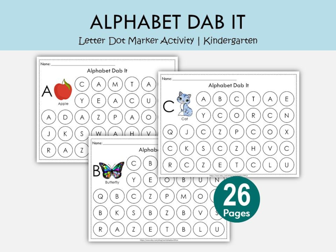 Alphabet Dab It Worksheets, Uppercase Letter Dot Marker Activity ...