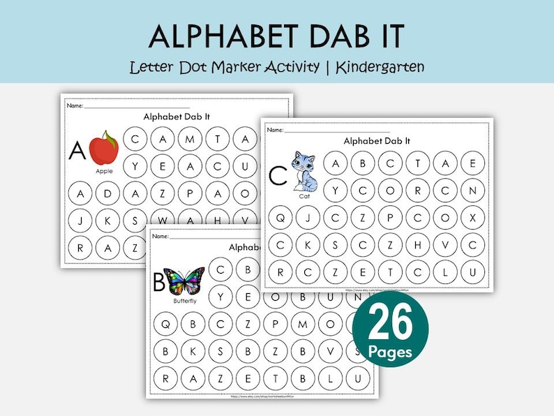 Alphabet Dab It Worksheets, Uppercase Letter Dot Marker Activity ...