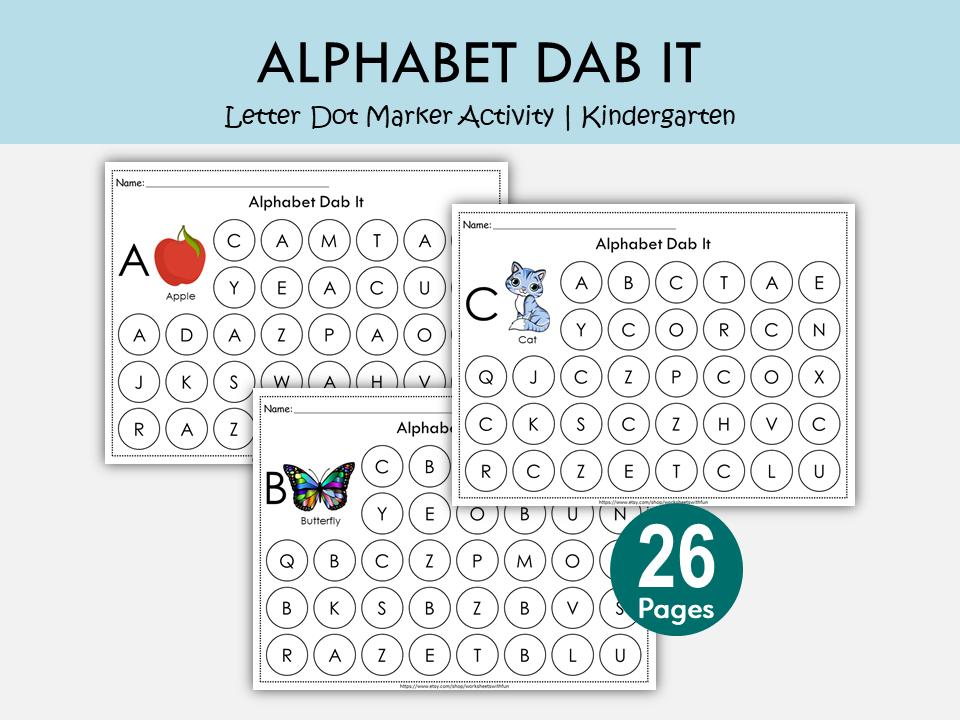 Alphabet Dab It Worksheets, Uppercase Letter Dot Marker Activity ...