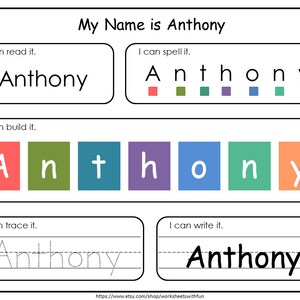 Personalized Name Practice Mat Printable, Custom Name Tracing Worksheet ...