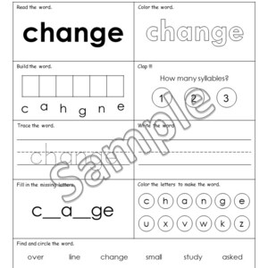 Sight Words Worksheets, Sight Word Practice, Sight Words Work Book, 100 ...