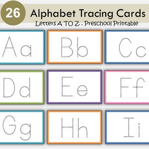 Alphabet Tracing, A to Z Cards Printable, Tracing ABC Letters for Kids ...