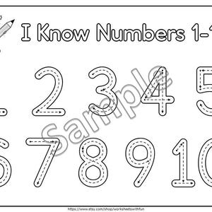 Number Tracing Pages, Number 1-10 Worksheets, Number Tracing Cards ...