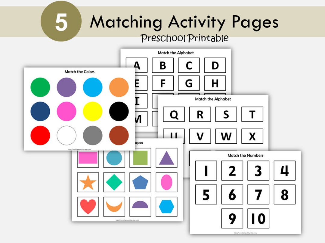 Preschool Binder, Busy Book Printable, Matching Game for Kids, Toddler ...