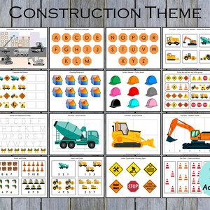 Printable Busy Book for Toddlers Construction Theme, Preschool ...