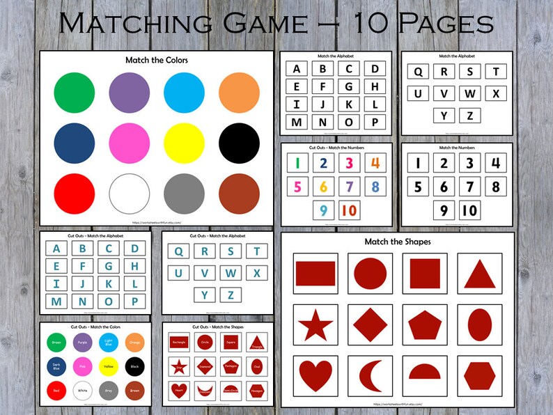 Preschool Binder Busy Book Printable Matching Game for Kids - Etsy