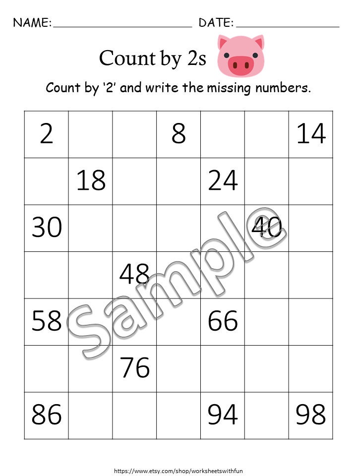 Skip Counting Worksheets 2s 5s 10s Printable, Kindergarten 1st Grade ...