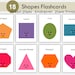 Shape Flashcards for Kindergarten, Preschool Printable, 2D Basic Shapes ...