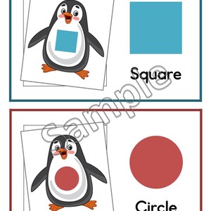 Shapes Matching Activity PDF, Shapes Sorting, Penguin Winter Math ...