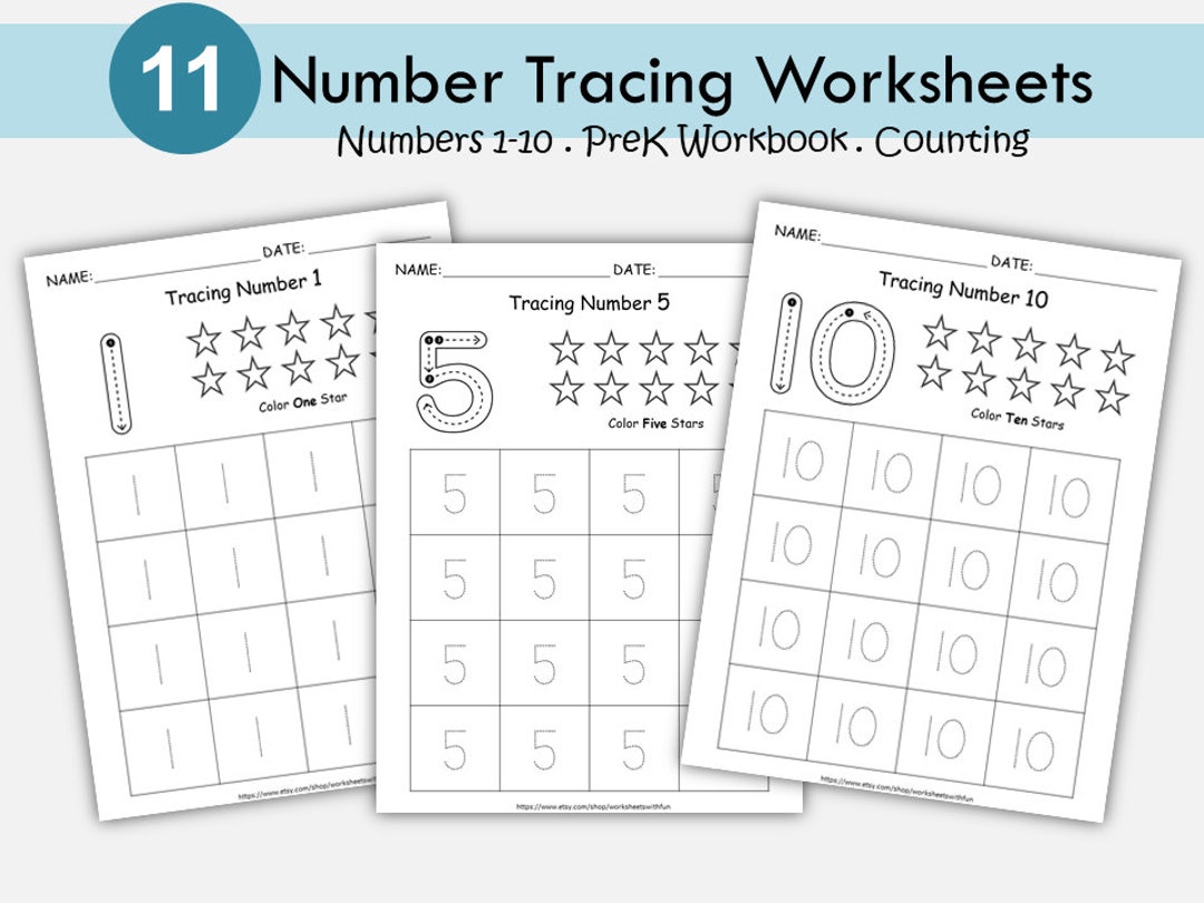 Prek Number Tracing Worksheets, Tracing Numbers, Preschool Printable ...