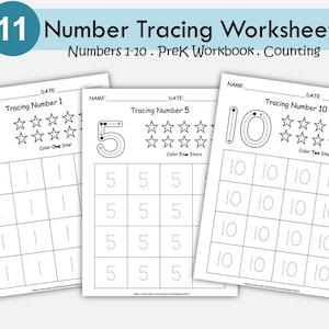 Prek Number Tracing Worksheets, Tracing Numbers, Preschool Printable ...