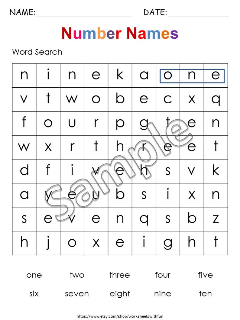 Number Names Worksheets | Counting & Number Word Activities | Preschool ...