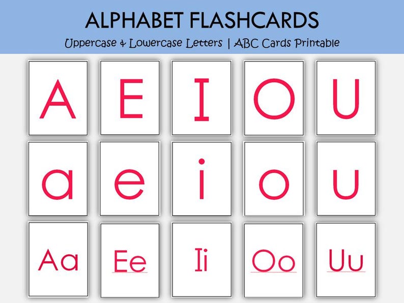 Alphabet Flashcards Printable - Uppercase, Lowercase | 78 Black and ...