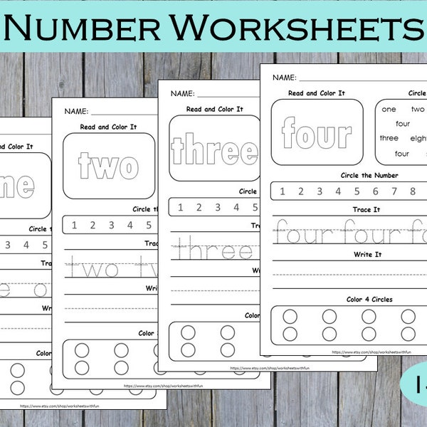 Number Writing Worksheets - Etsy