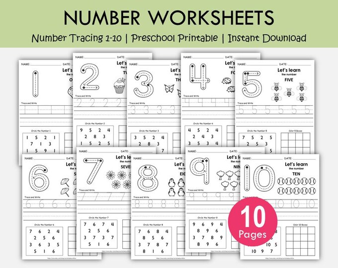 Numbers 1-10 Printable Flashcards| Instant Download| Numbers| Classroom ...