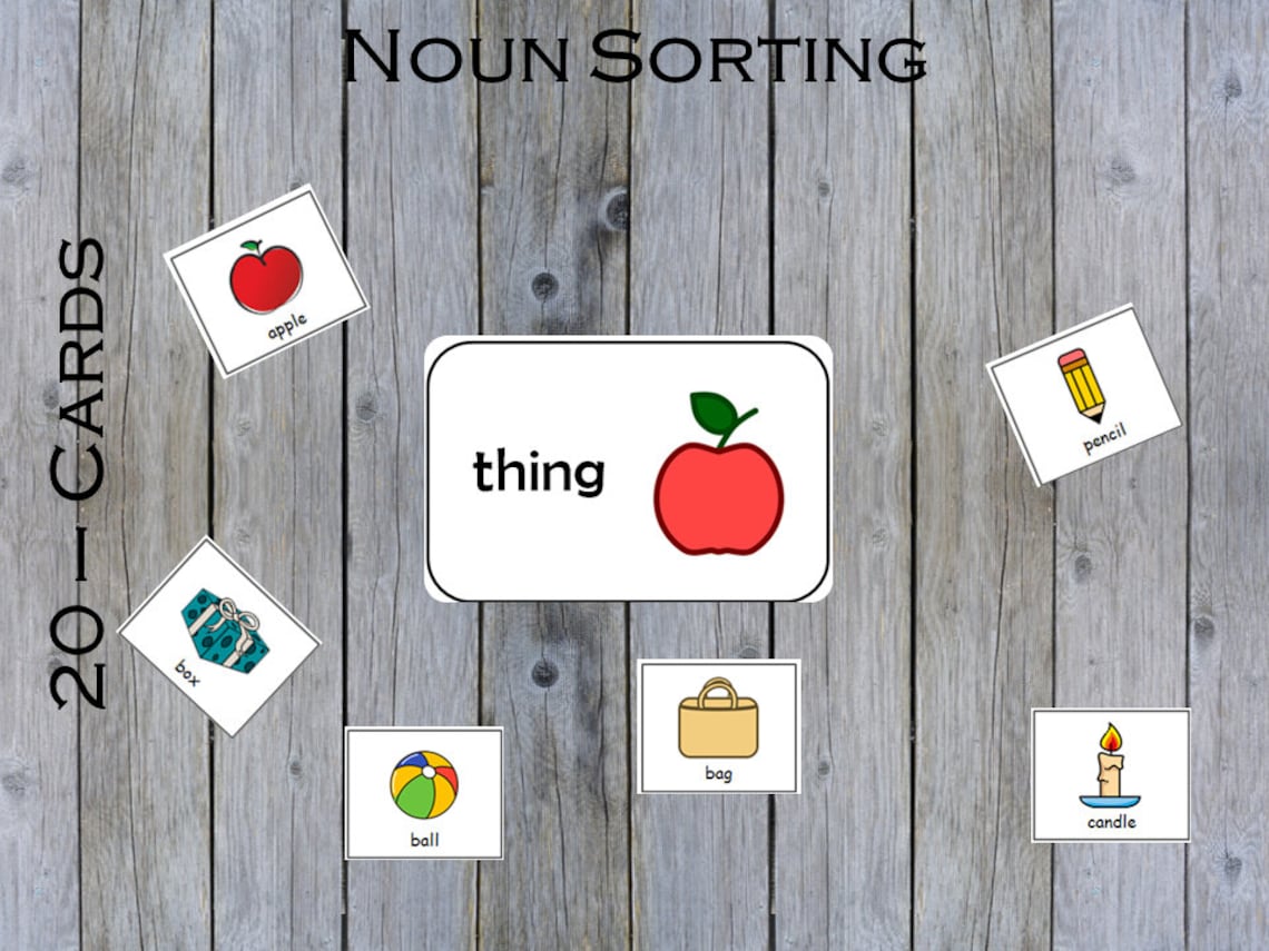 Noun Sorting Nouns Flashcards Matching and Grouping - Etsy