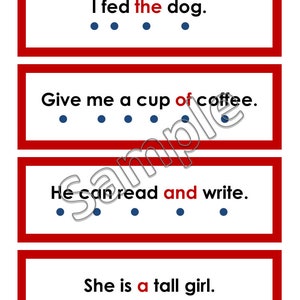 Fry Sight Words Sentence Strips, Simple Sentences, Fry First Hundred ...