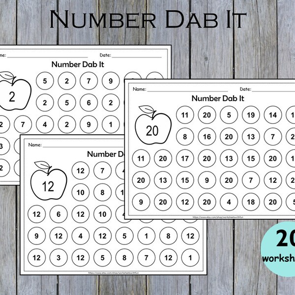 Number Preschool Worksheets Numbers Printable - Etsy