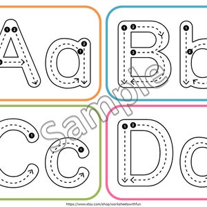 Alphabet Tracing Cards, Letter Tracing, Letter of the Alphabet ...