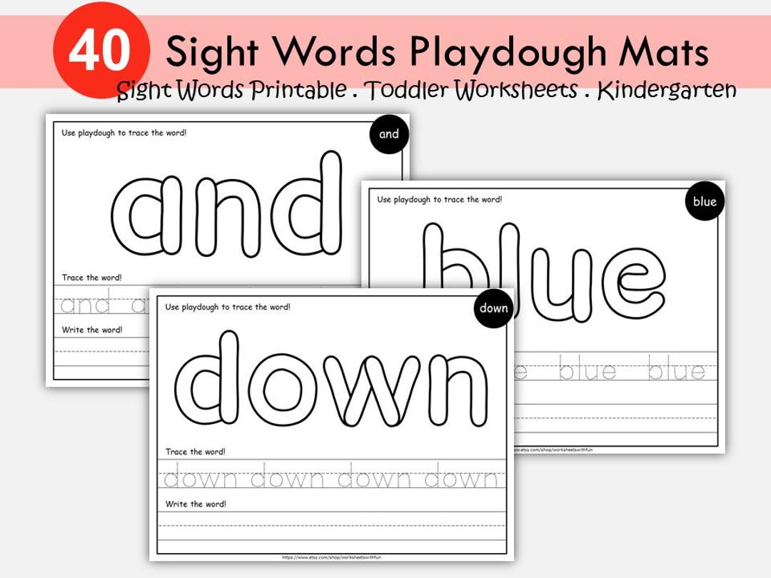 Sight Words Playdough Mats: Writing Practice Worksheet (PDF) - Etsy