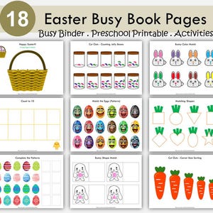 Easter Busy Book Printable, Easter Gift, Toddler Busy Binder, Busy Bag ...