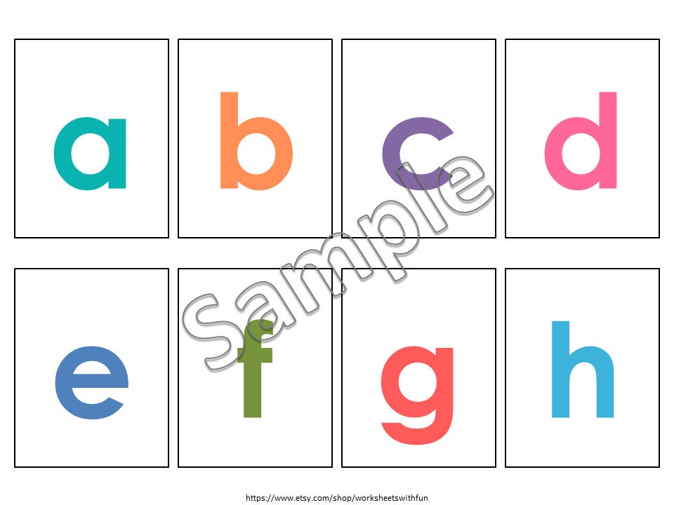 Alphabet Flashcards Printable, ABC Cards, Uppercase Lowercase Letters ...