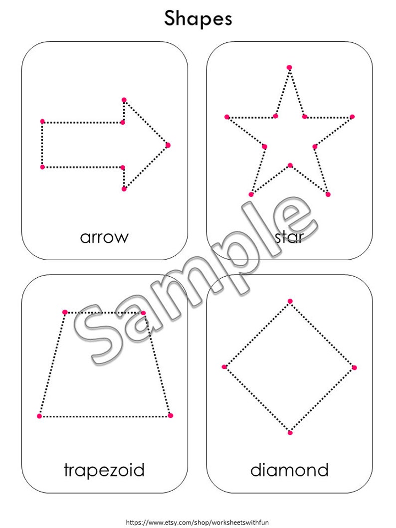2D Shape Tracing Cards Printable, Shape Tracing Activities for ...
