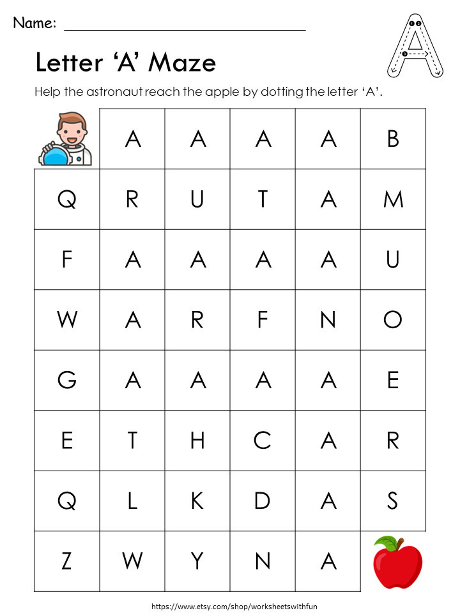 Letter of the Week Worksheets Printable Alphabet Busy Book - Etsy