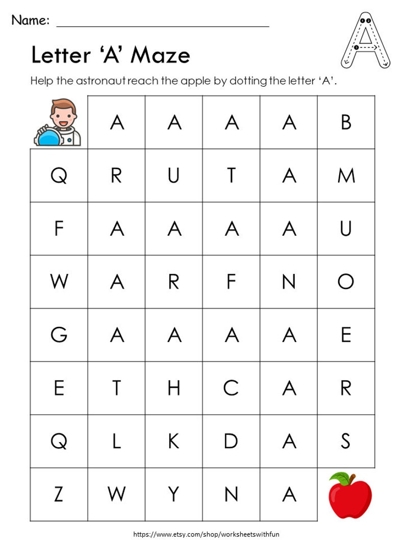 Letter of the Week Worksheets Printable Alphabet Busy Book - Etsy