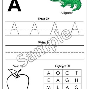 Alphabet and Number Worksheets, Preschool Learning, Kindergarten ...